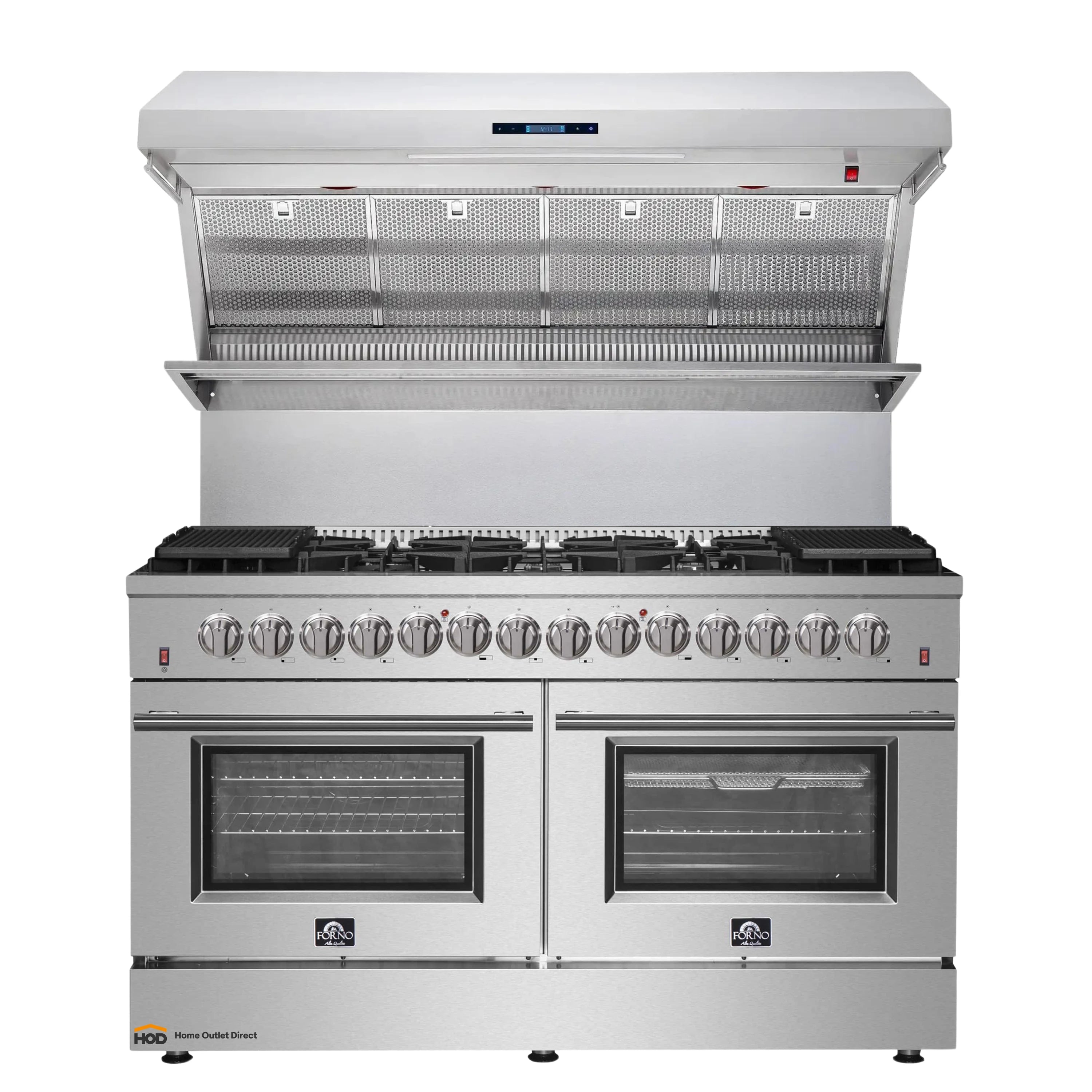 Forno 2-Piece Appliance Package - 60-Inch Dual Fuel Range and Wall Mou