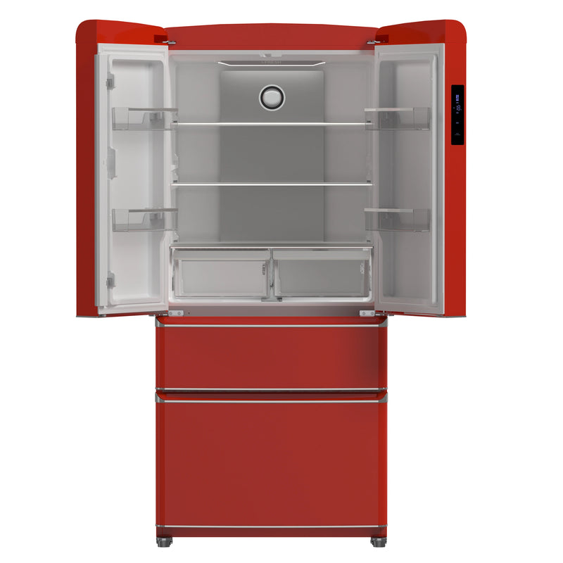 Forno Luigi 33-Inch 18 cu.ft. French Door Refrigerator in Red with Ant