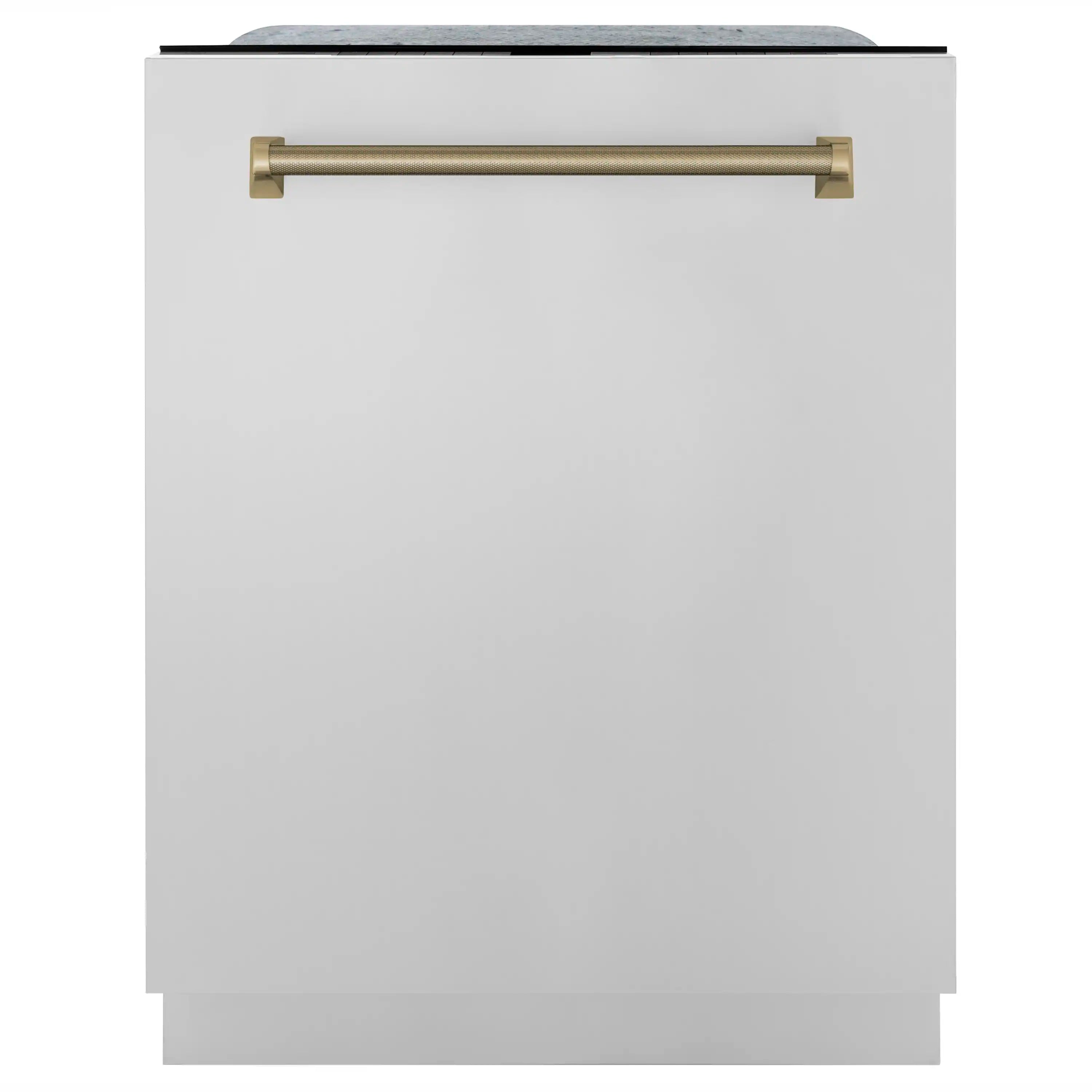ZLINE Autograph 24-Inch Monument 3rd Rack Dishwasher with Champagne Br