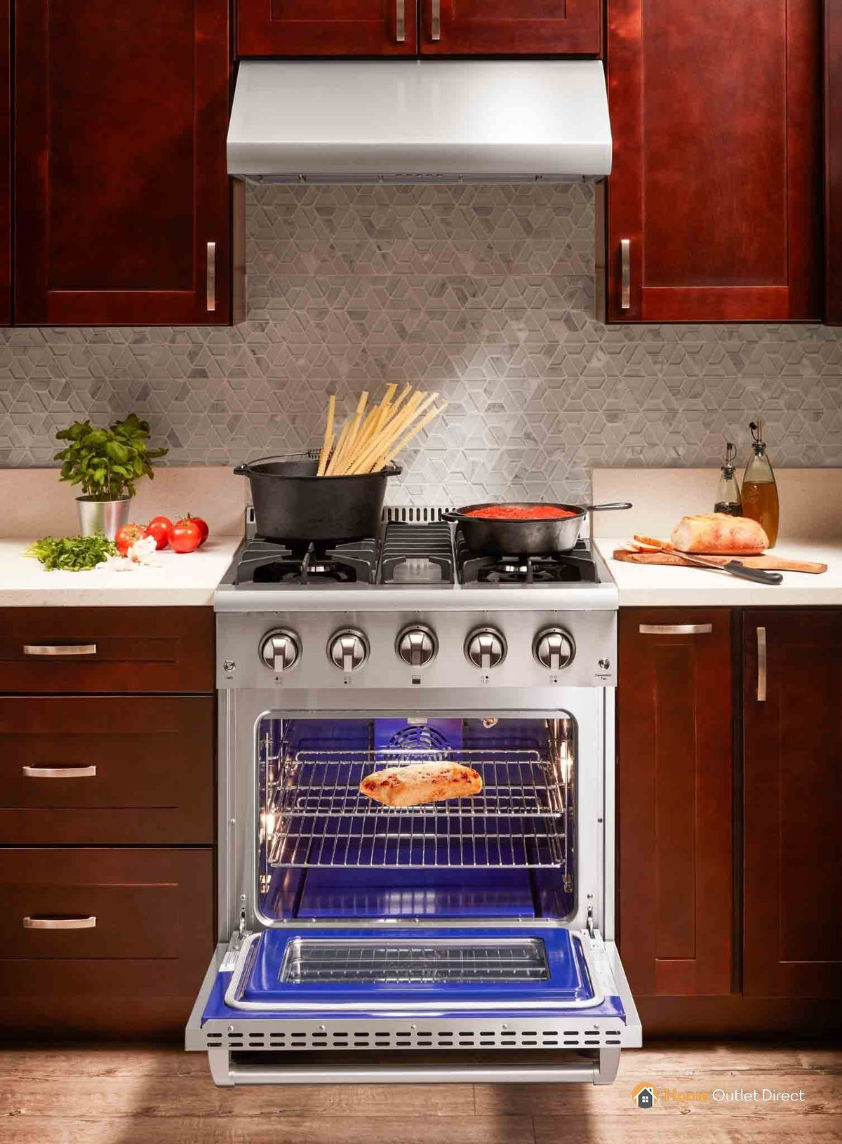 Thor Kitchen 4 Piece Pro Appliance Package 30 Inch Gas Range Refrigerator Dishwasher and Microwave Drawer in Stainless Steel