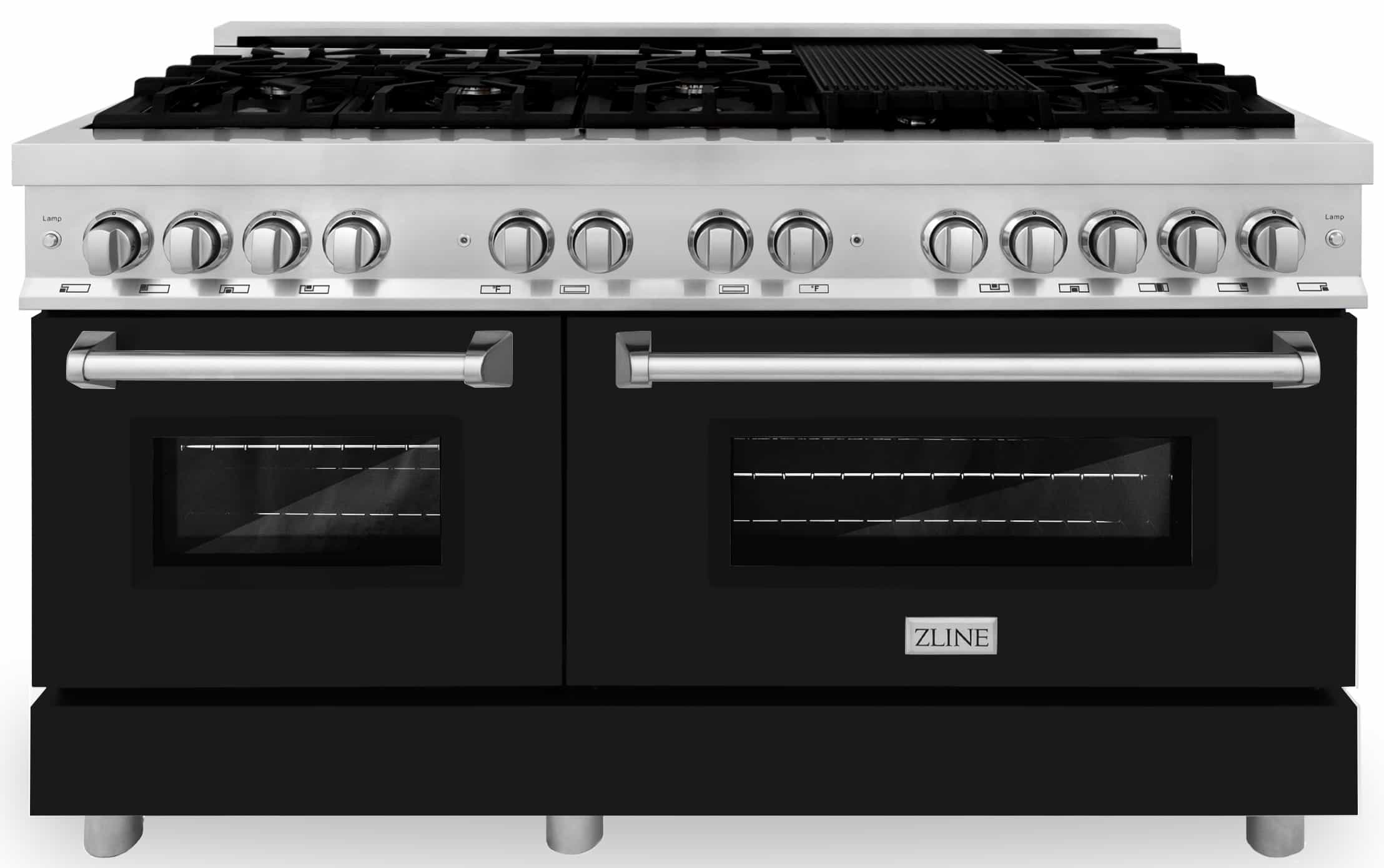 ZLINE 60" Dual Fuel Range w/ Black Matte Door (RA-BLM-60)