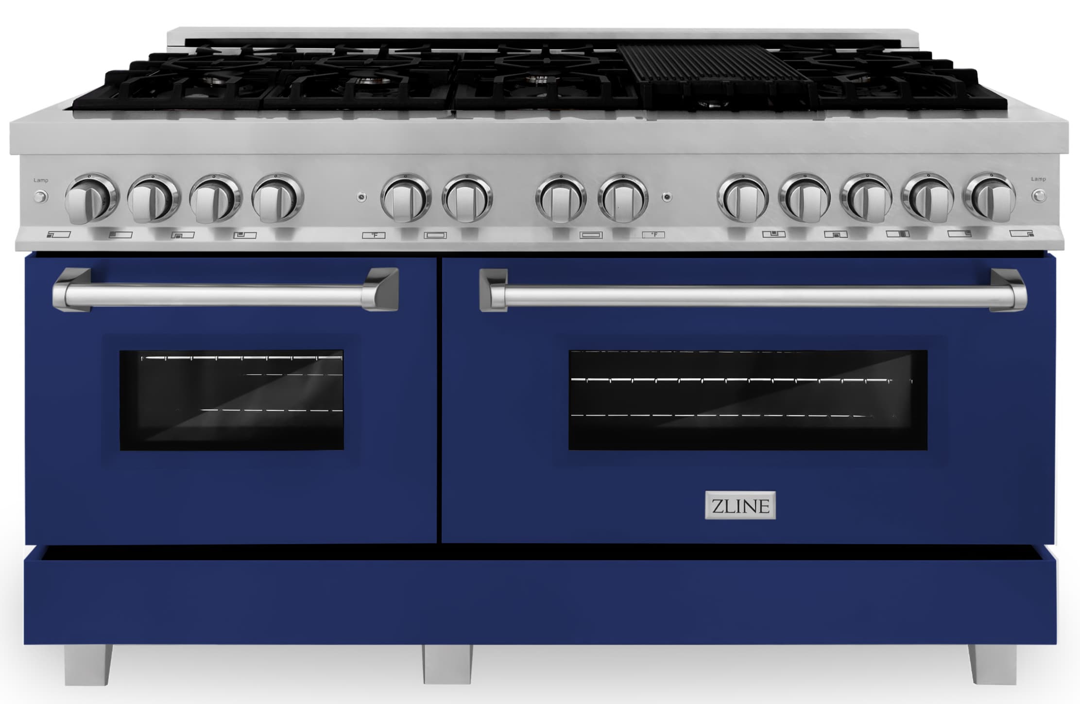 ZLINE 60" Dual Fuel Range w/ Blue Gloss Door (RAS-BG-60)