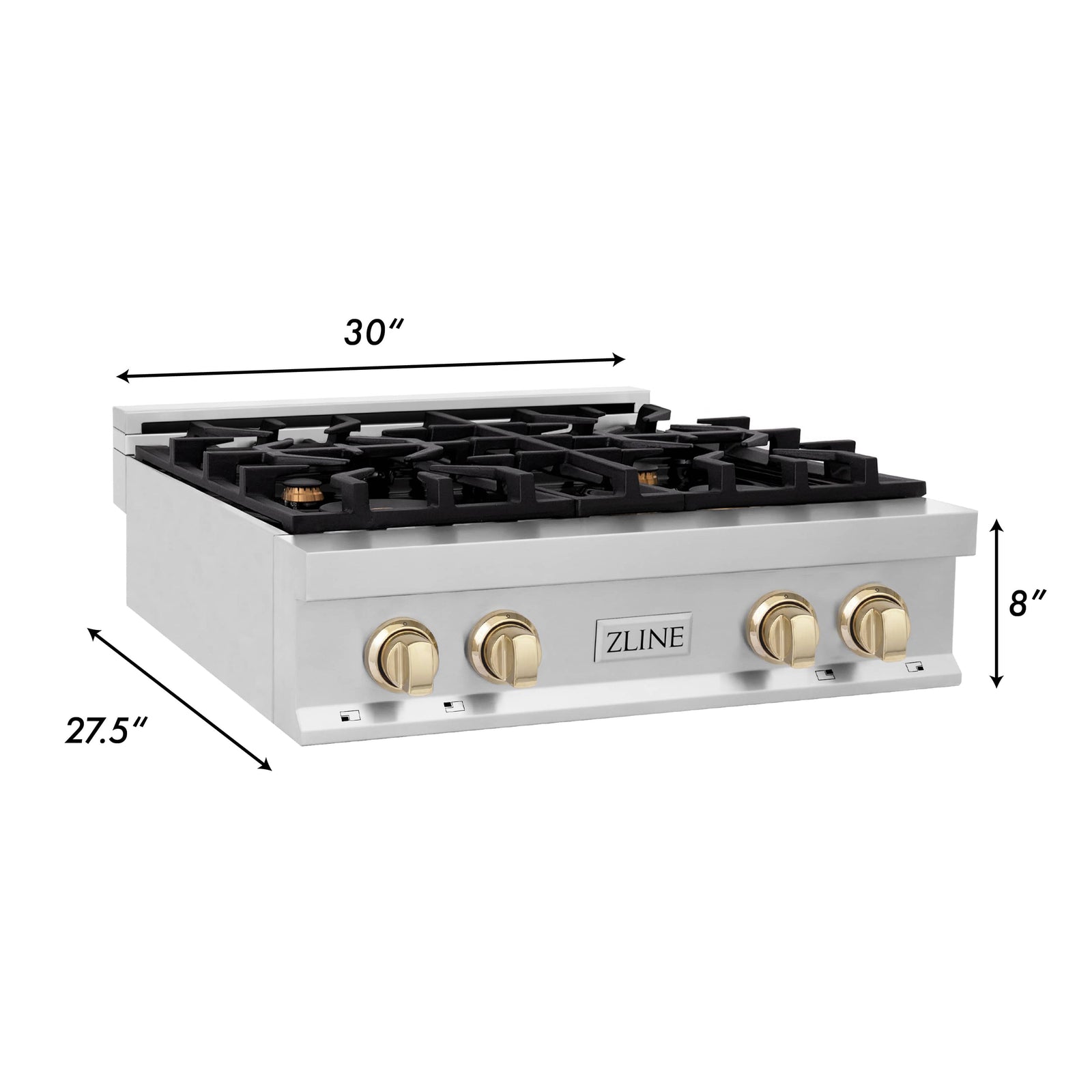 ZLINE 30" Autograph Rangetop w/ Gold Accents (RTZ-30-G)