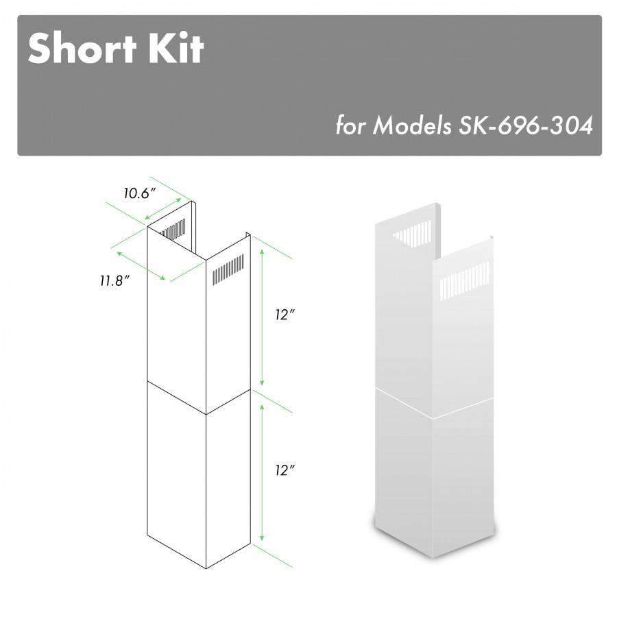 ZLINE 2-12" Short Chimney for 7'-8' Ceilings (SK-696-304)